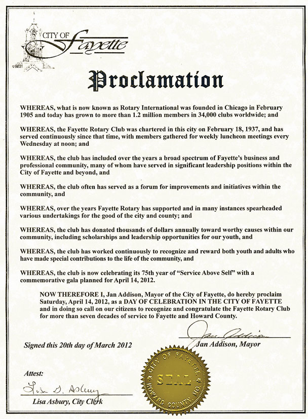 100th Birthday Proclamation Sample